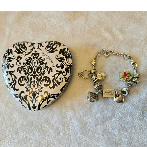 Brighton | Jewelry | Brighton Charm Bracelet 8 Inches Silver Tone 6 ...